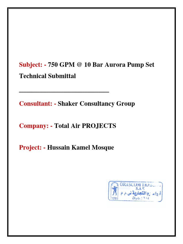 Submittal - Hessin Kamel Mosque Rev 02 PDF | PDF | Pump | Bearing (Mechanical)