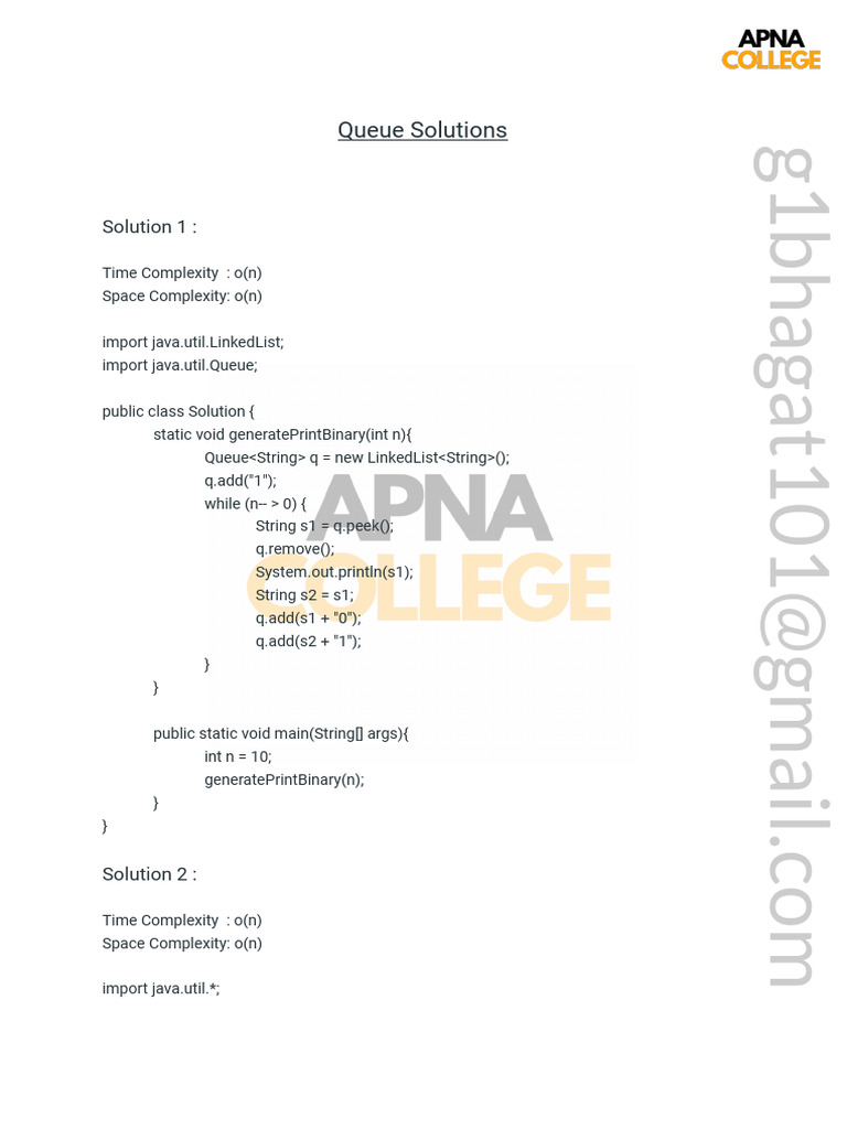 Queue Solutions | Download Free PDF | Computing | Computer Science