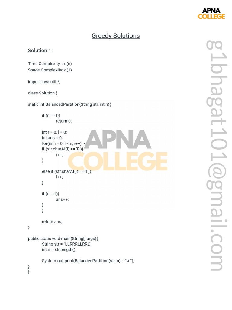 Greedy Solutions | PDF | Computer Programming | Software Engineering Greedy Solutions | PDF | Computer Programming | Software Engineering