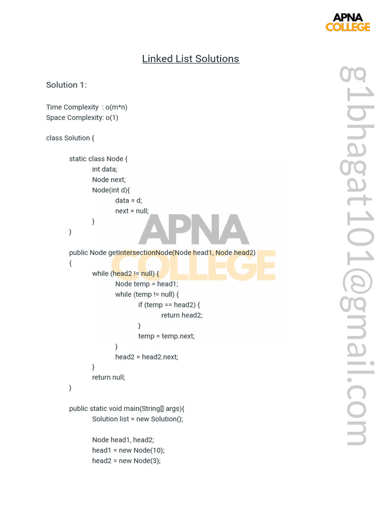 Linked List Solutions | PDF | Control Flow | Software Development