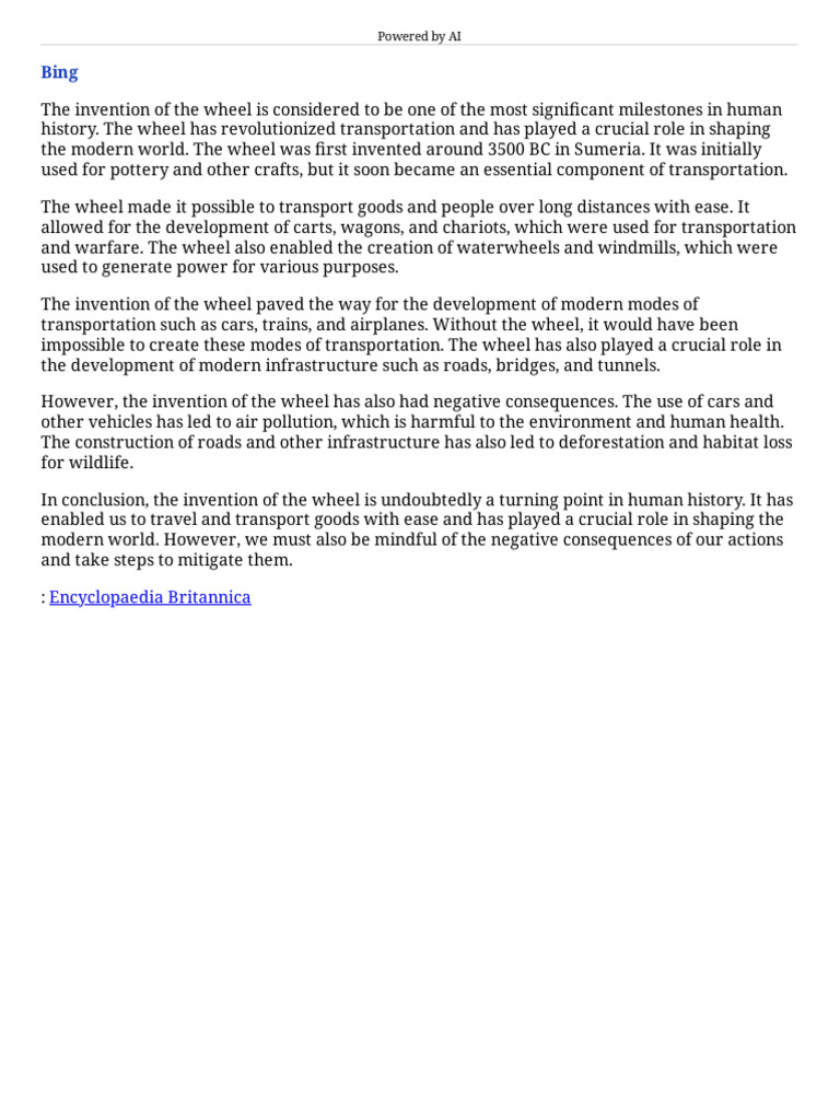 The Impact of the Wheel on Civilization | PDF