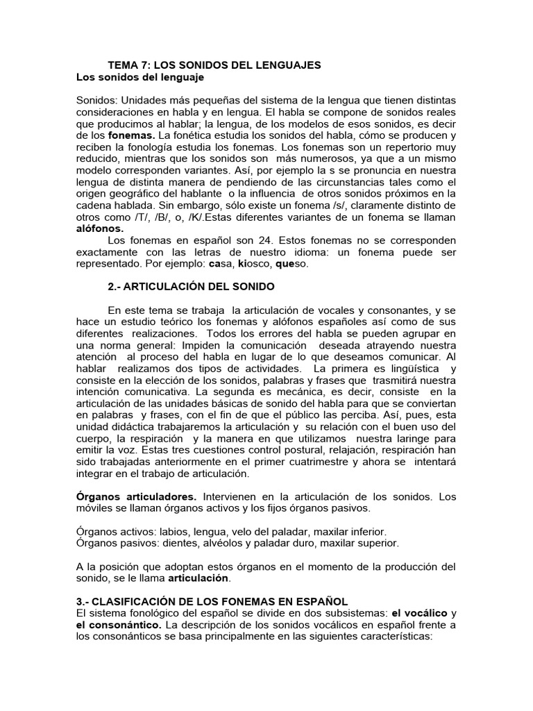 Fonética y Fonología del Español | PDF | Fonema | Vocal