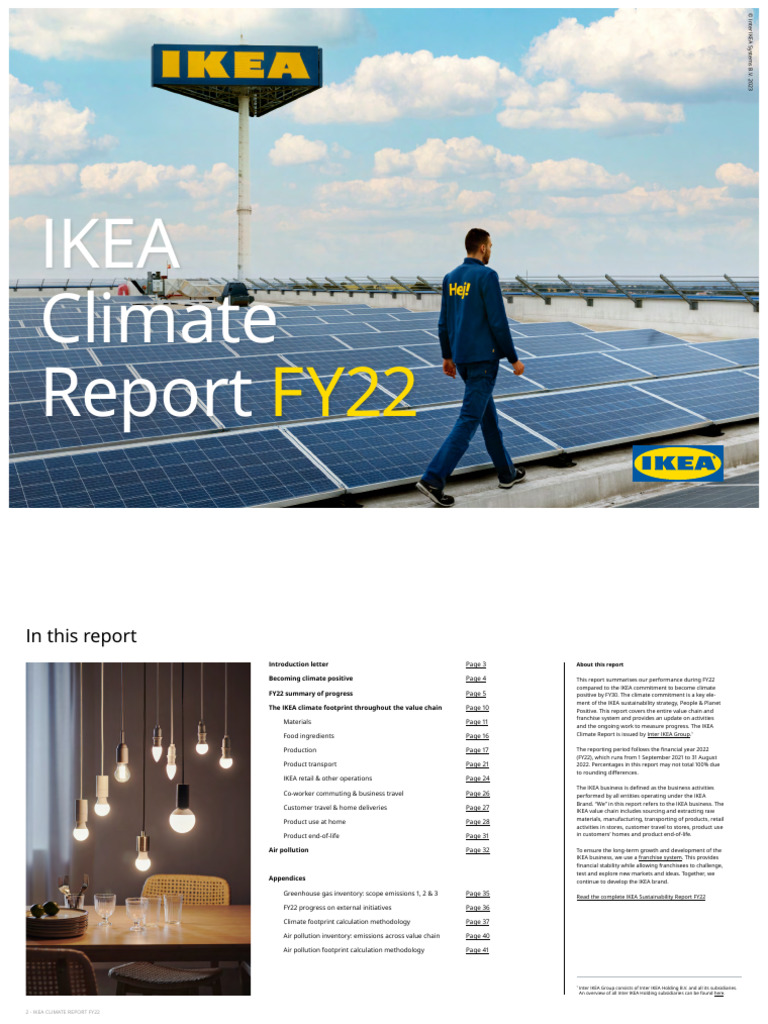 Ikea Climate Report Fy22 3d612b1854 | PDF | Carbon Footprint | Climate ...