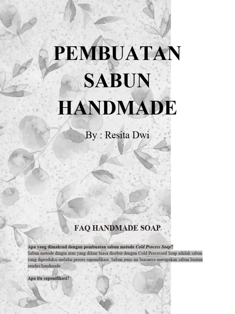 Pembuatan Sabun Handmade | PDF