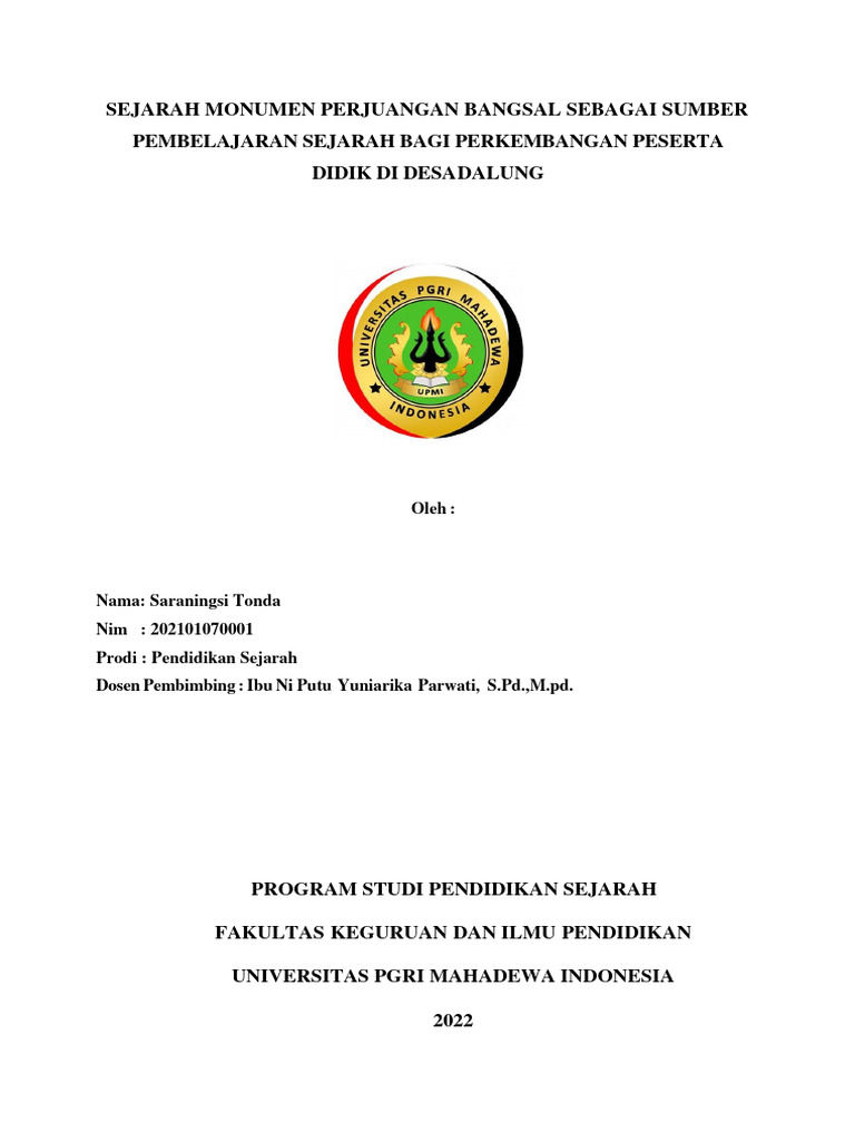 Proposal Metodologi Sejarah 1 | PDF
