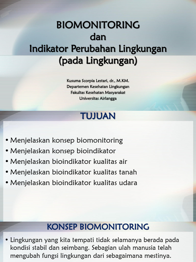 Biomonitoring & Bioindikator Lingkungan | PDF | Sains & Matematika