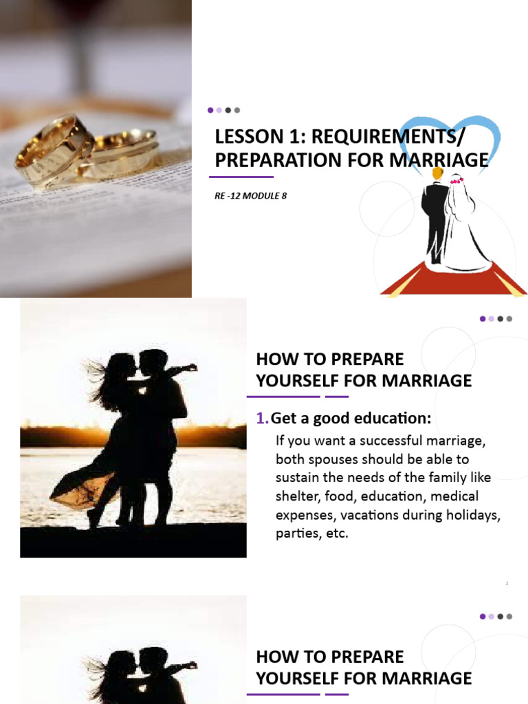 17 Lesson 8 Part 1 Requirements Preparation For Marriage | PDF ...