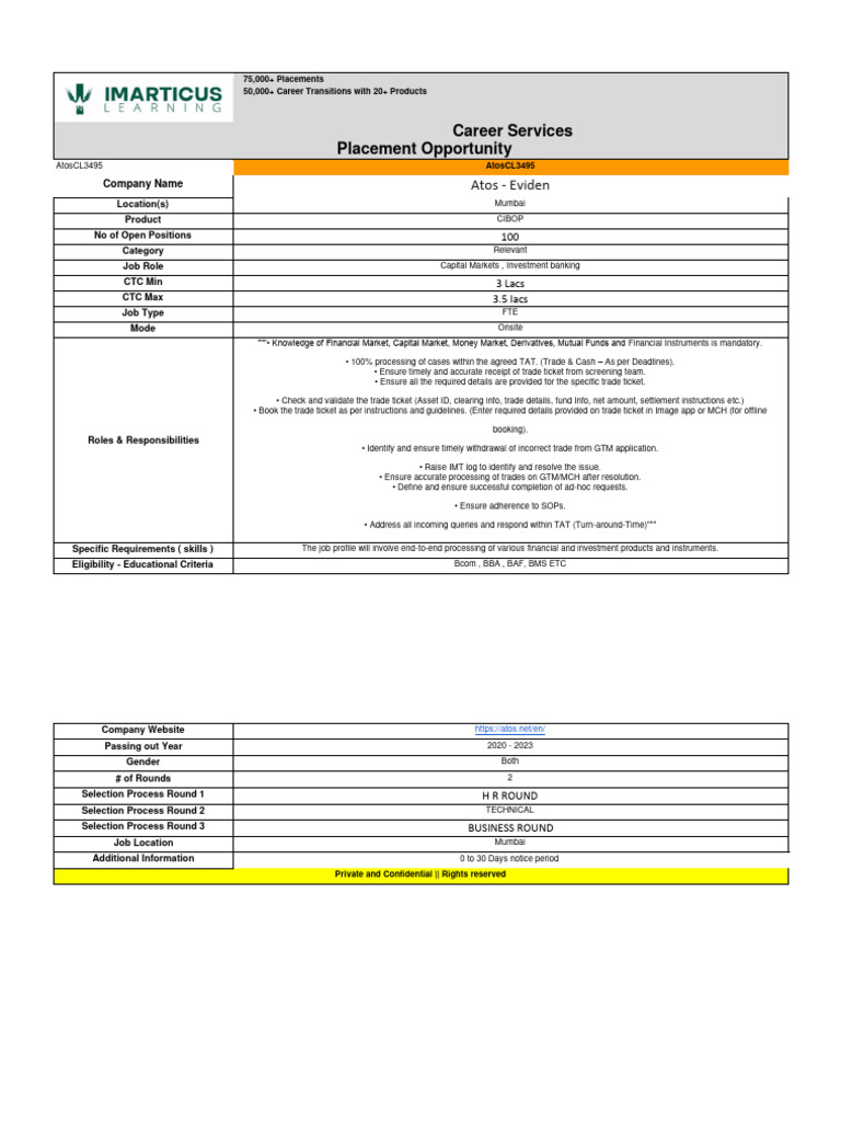 Atos Final For Graduates | PDF | Business | Financial Services