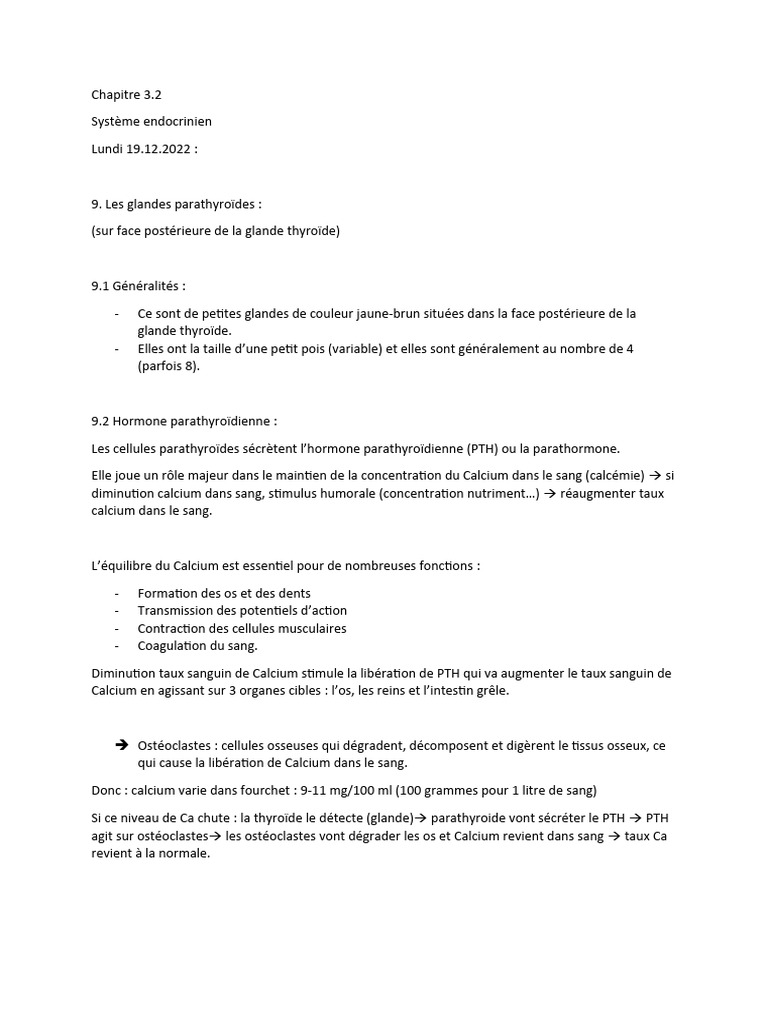 Chapitre 3.2docx | PDF | Glande surrénale | Noradrénaline