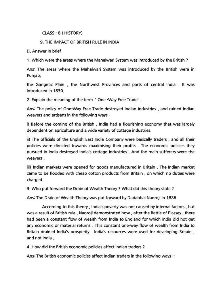 The Impact of British Rule in India | PDF | Economies