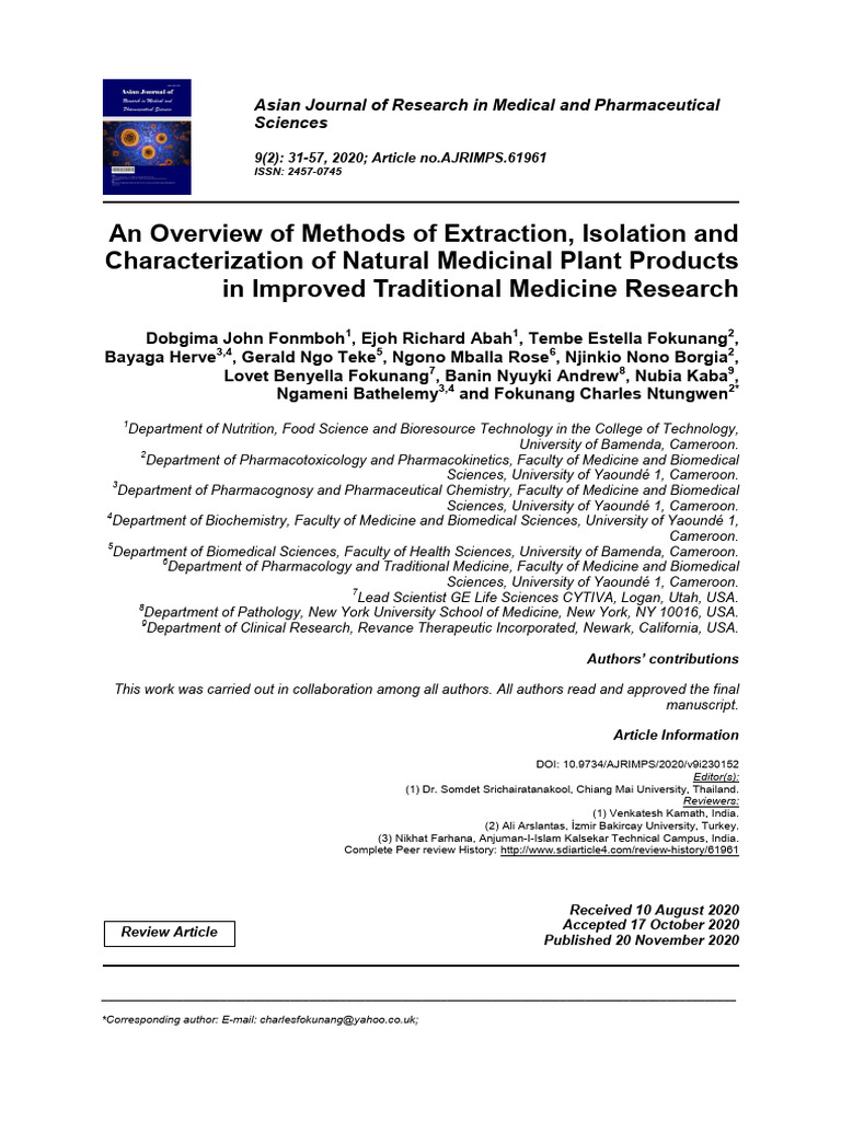 An Overview of Methods of Extraction Iso | Download Free PDF ...