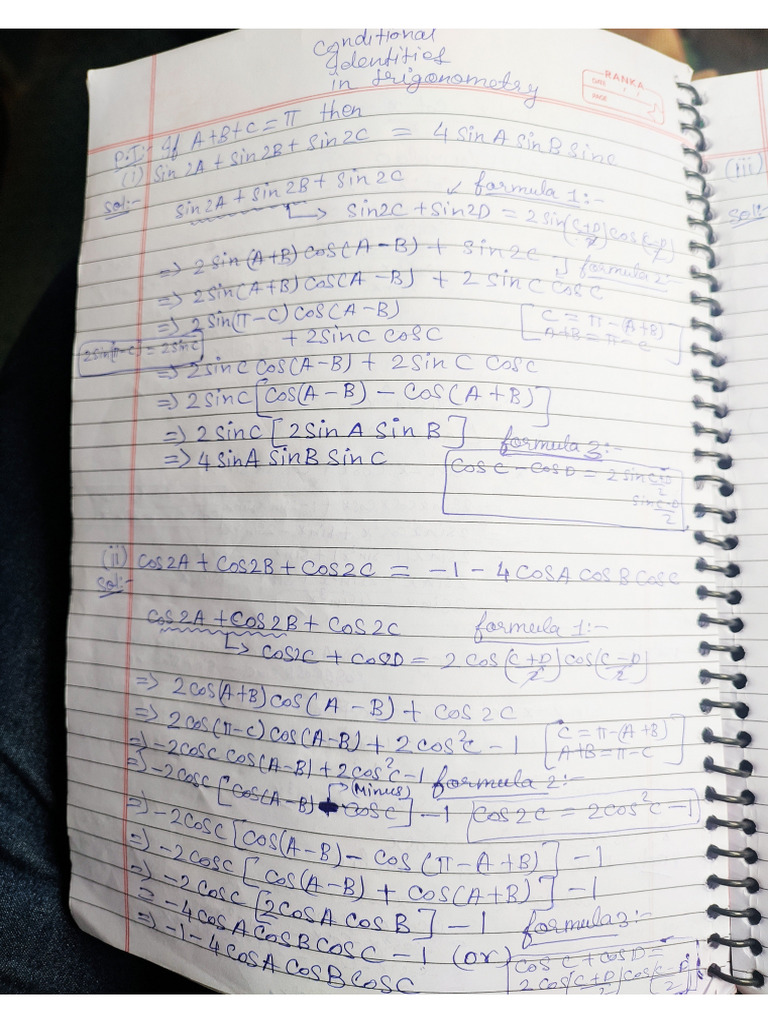 Conditional Identities in Trigonometry | PDF