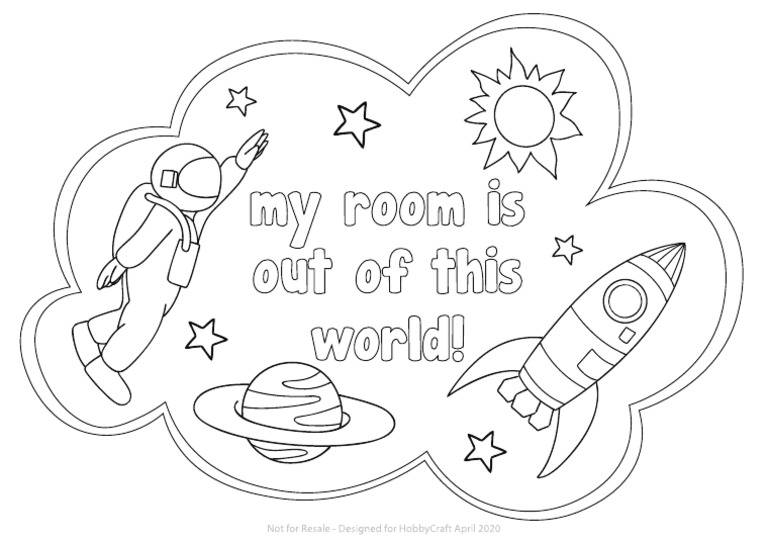 Free Bedroom Door Sign Colouring in Downloads - Space Bedroom Door ...