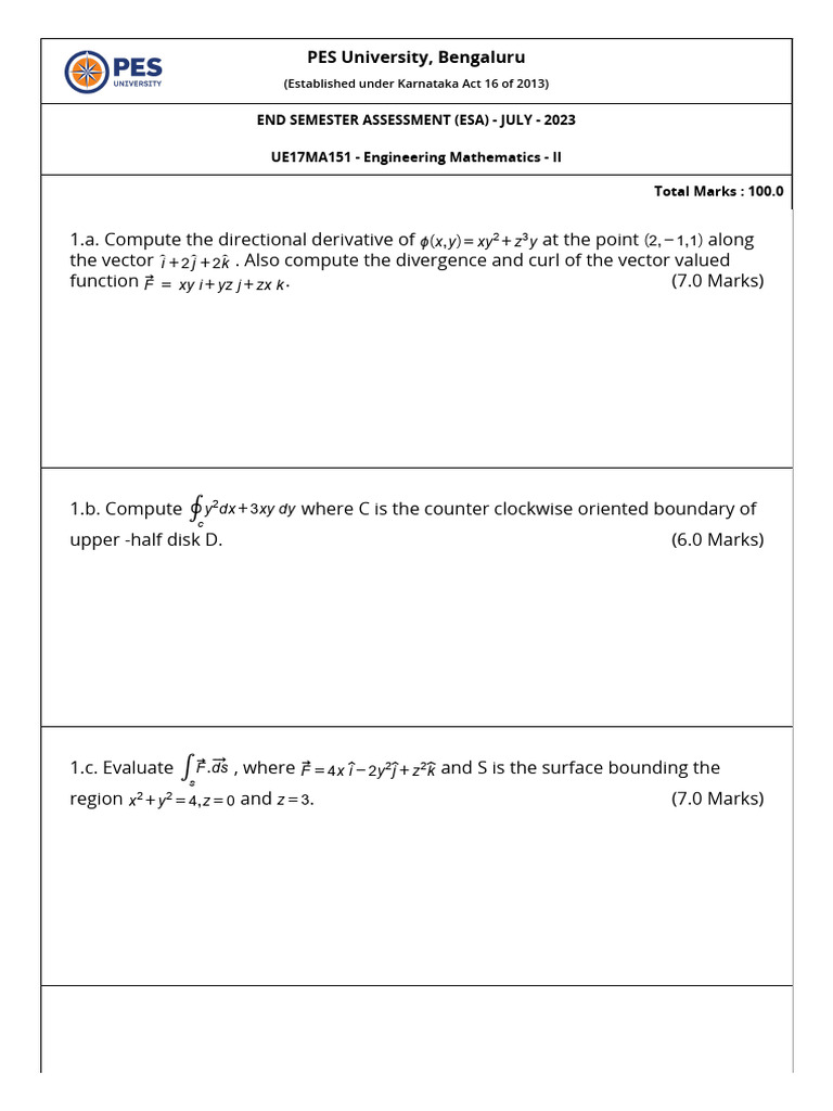 Math Paper 3 | PDF | Laplace Transform | Algebra