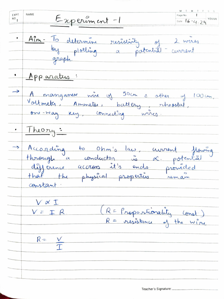 exp 1-6 physics journal | PDF | Materials Science | Electrical Engineering