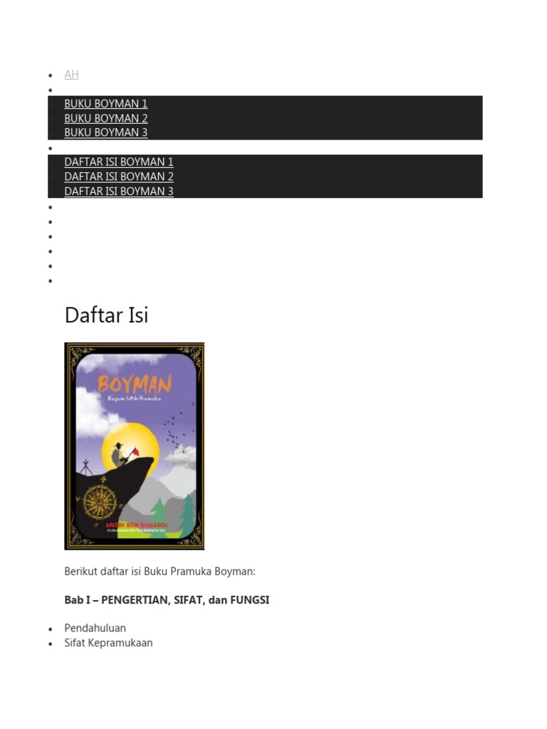Daftar Isi Buku Boyman | PDF