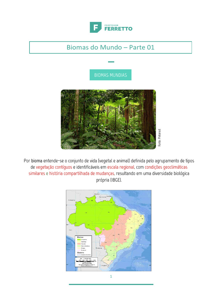 1 - Biomas Do Mundo PT 1 | PDF | Florestas | Clima