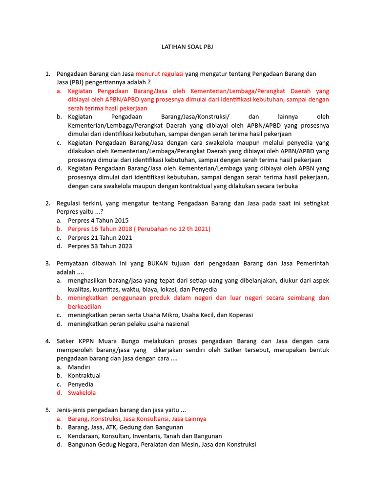 Latihan Soal PBJ-PPKN 2-2024 | PDF