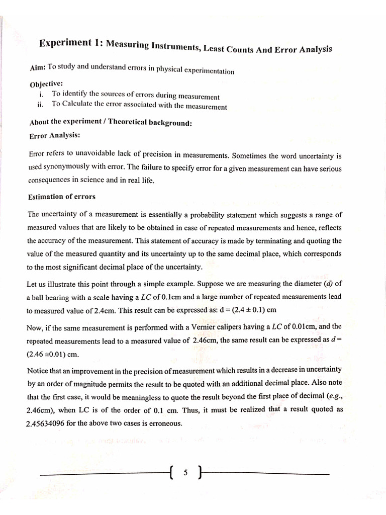 Physics Lab Record P Section | PDF