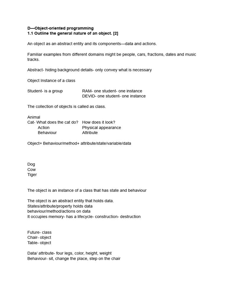 OOP_Class | PDF | Class (Computer Programming) | Method (Computer ... OOP_Class | PDF | Class (Computer Programming) | Method (Computer ...