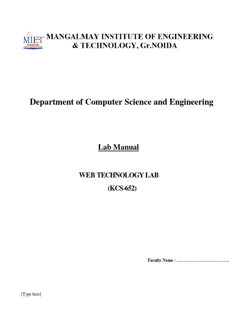 Final Lab Mannual WebTech | PDF | World Wide Web | Internet & Web