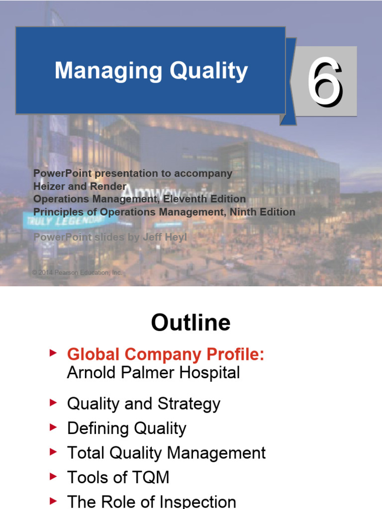 Chapter 6 - Managing Quality | PDF | Six Sigma | Quality (Business)