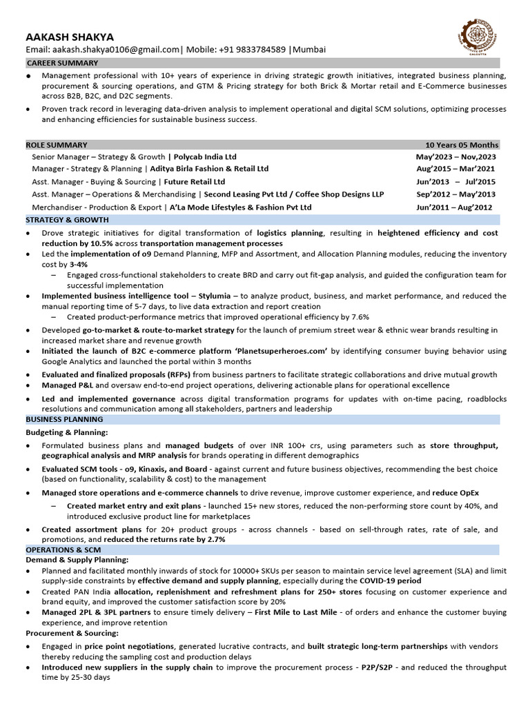 Aakash Shakya_CV | PDF | Supply Chain Management | Retail
