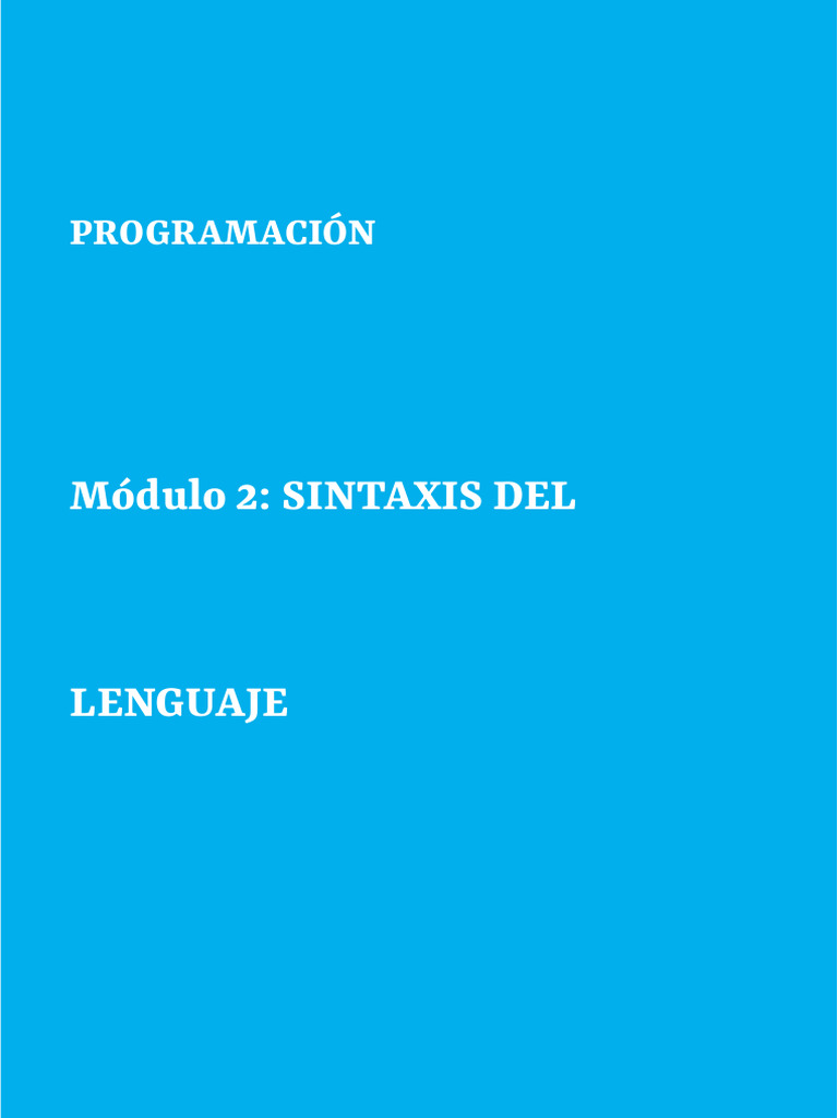 Unidad02 Sintaxis Del Lenguaje | PDF | Java (lenguaje de programación ...
