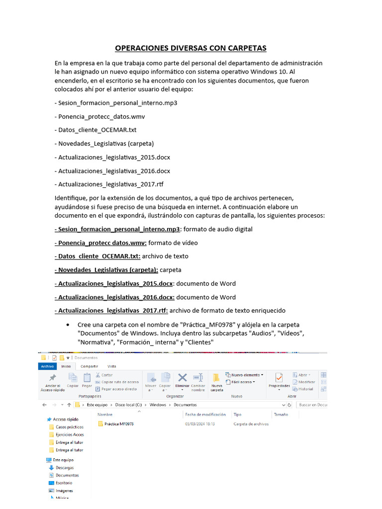5 Operaciones Diversas Con Carpetas | PDF
