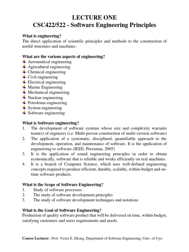 CSC 422 Lecture One - 240423 - 001106 | PDF | Engineering | Computer Programming