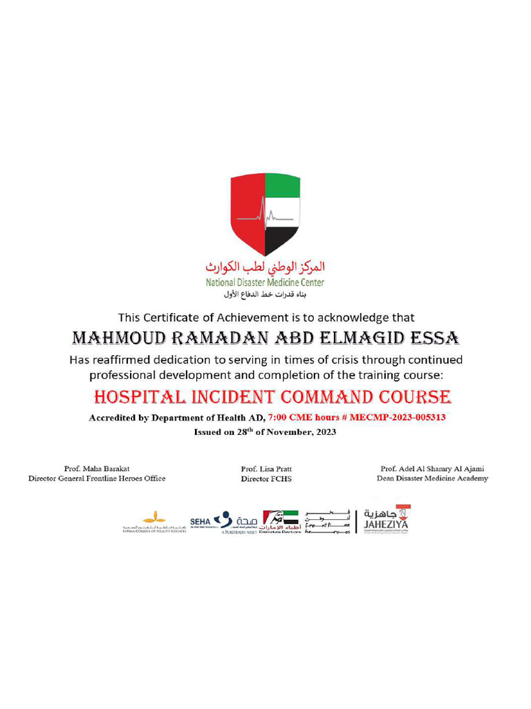 Hospital incident command course | PDF