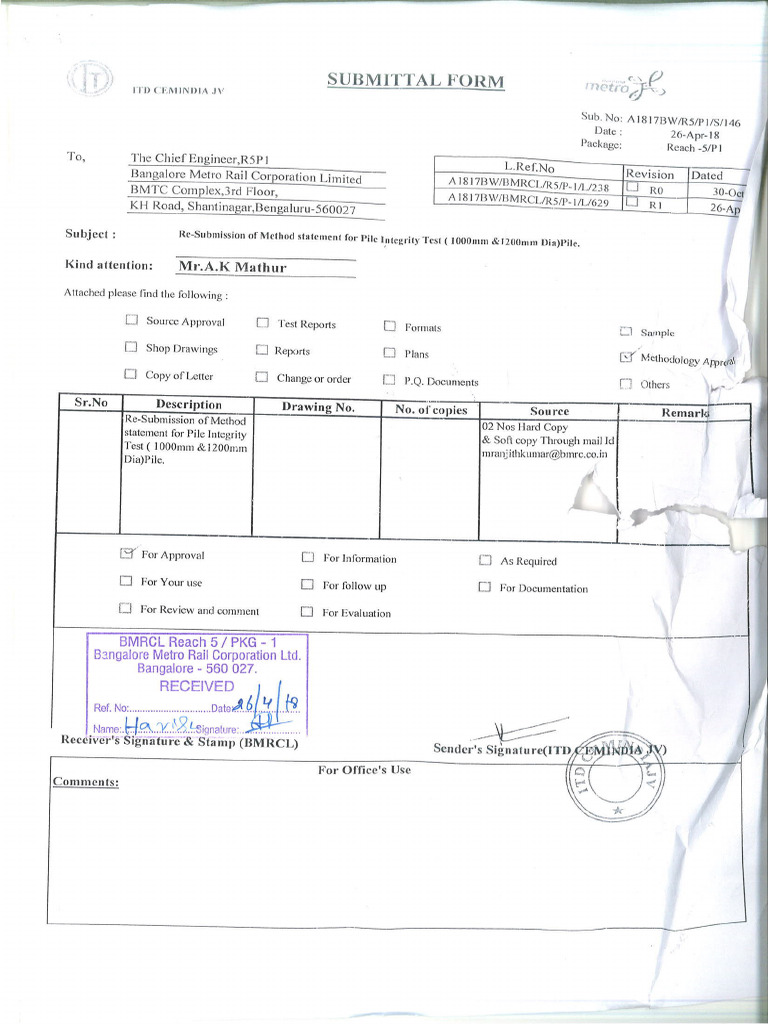 Method Statment PIT | PDF