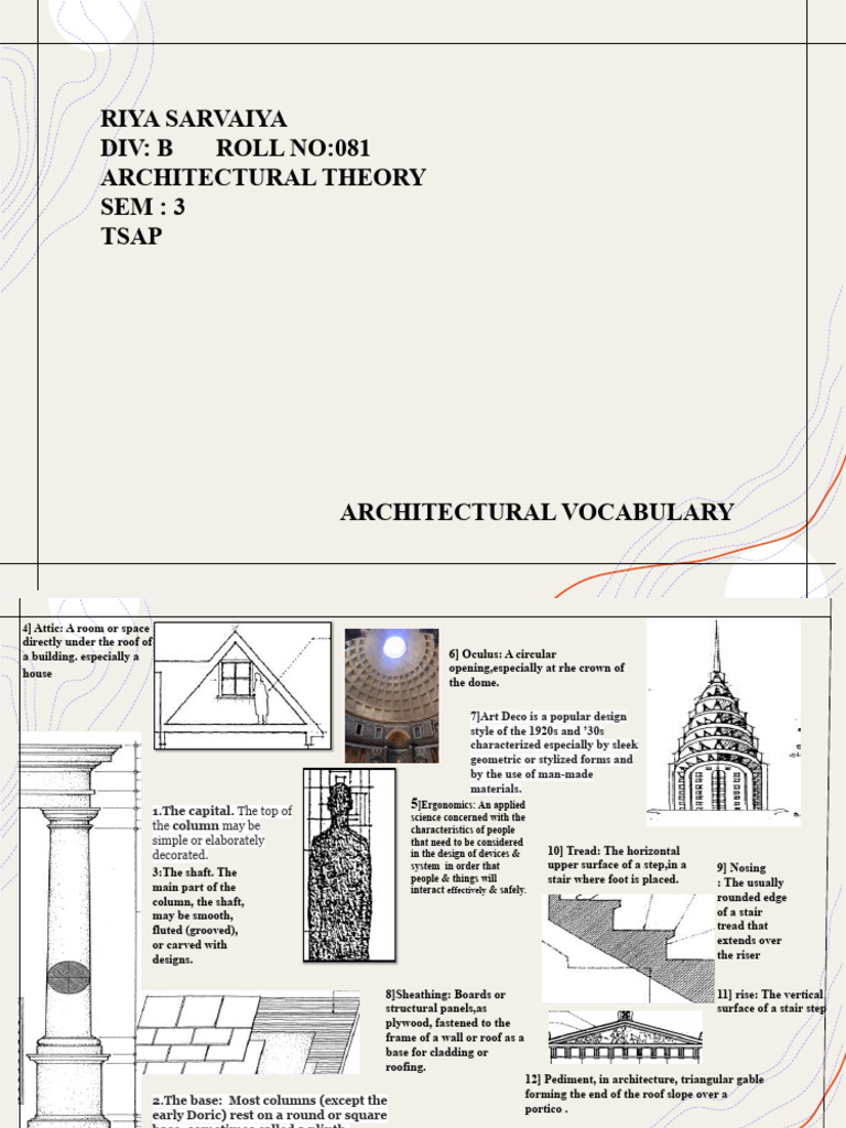 Architectural Vocabulary Guide | PDF | Stairs | Column