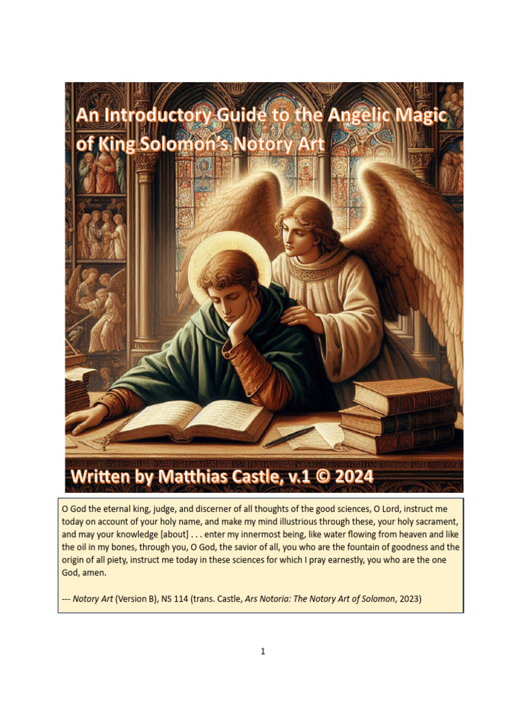 An Introductory Guide To The Angelic Magic of King Solomon's Notory Art ...