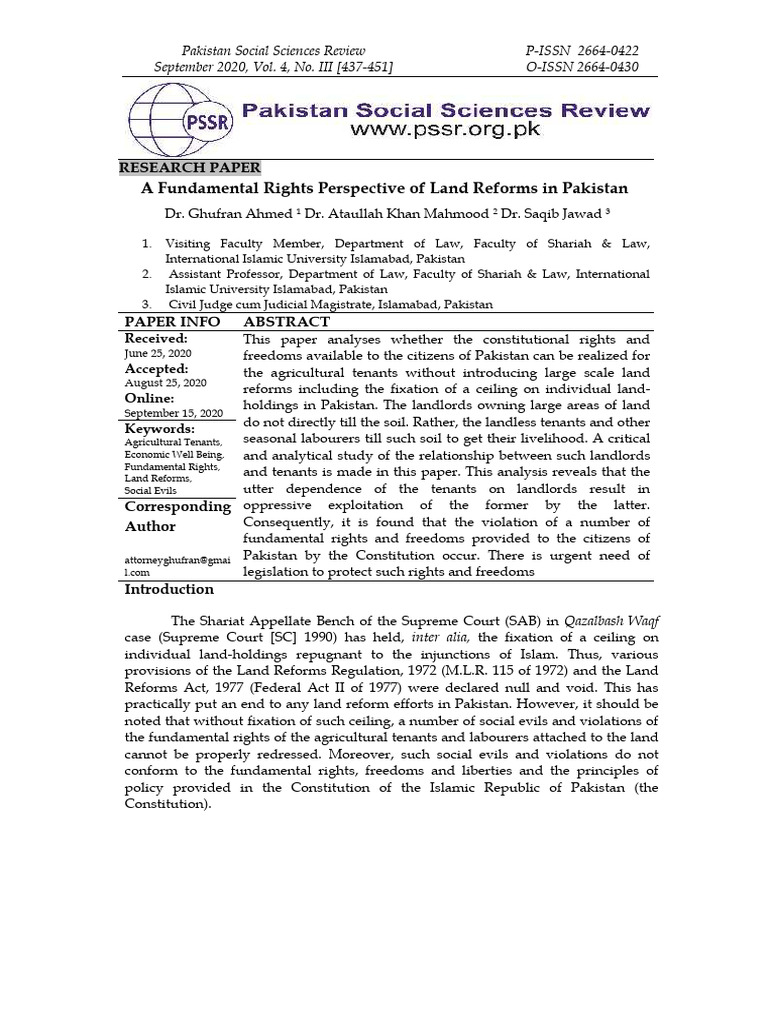 1 | PDF | Pakistan | Leasehold Estate