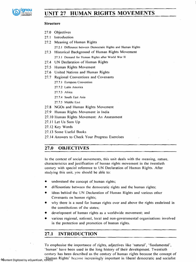 Unit-27 Human Rights Movements | PDF | Human Rights | United Nations
