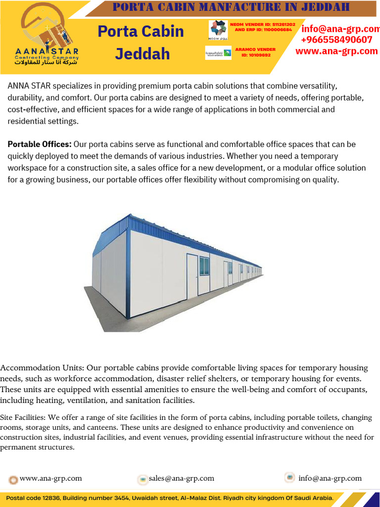 Porta Cabin Manufacturer in Jeddah | PDF | Enterprise Resource Planning