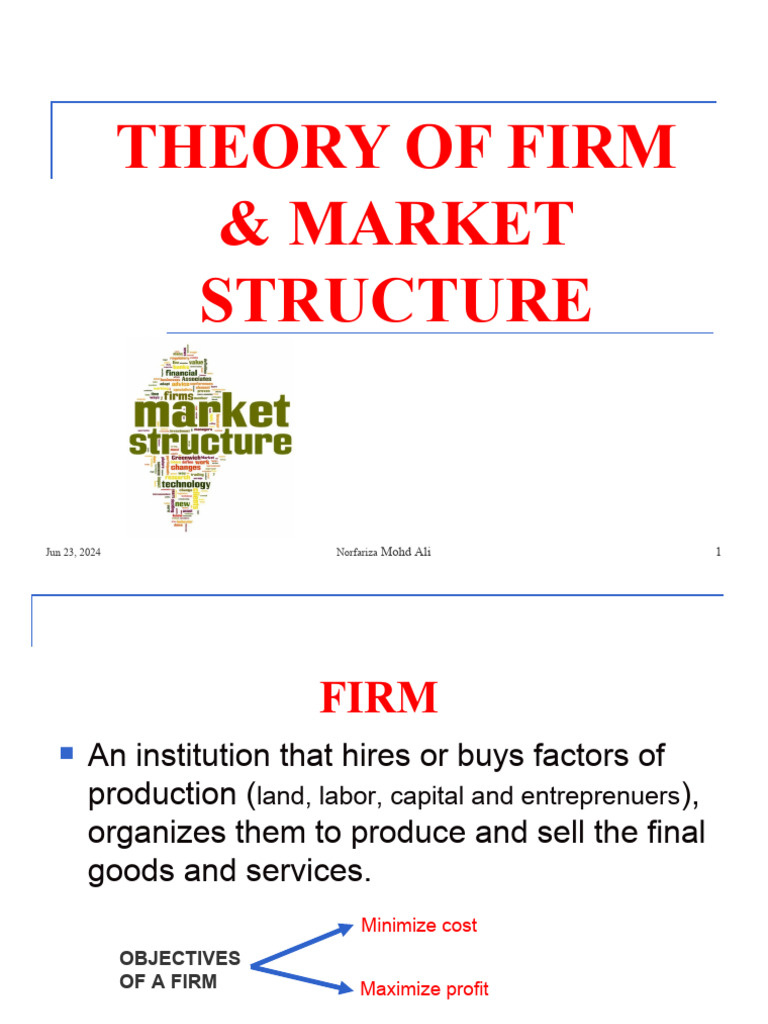 Theory of Firm and Market Structure | PDF | Profit (Economics ...