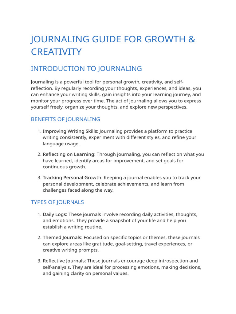 Journaling | PDF | Creativity | Thought