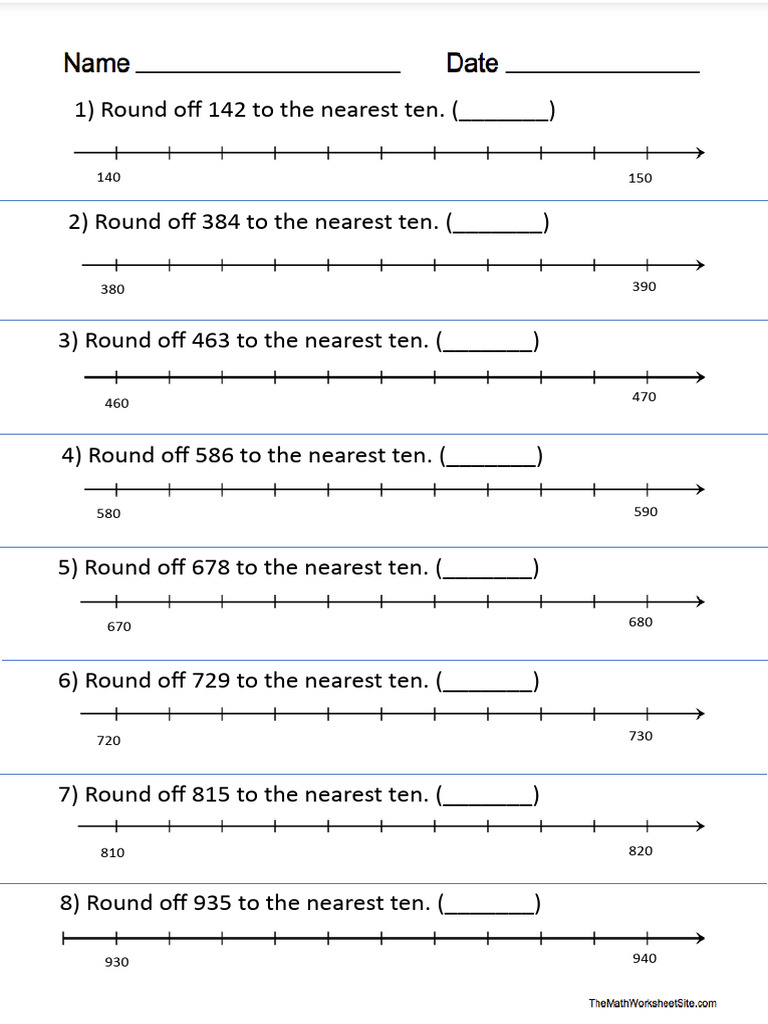 Rounding Numbers: Ten and Hundred | PDF | Teaching Methods & Materials
