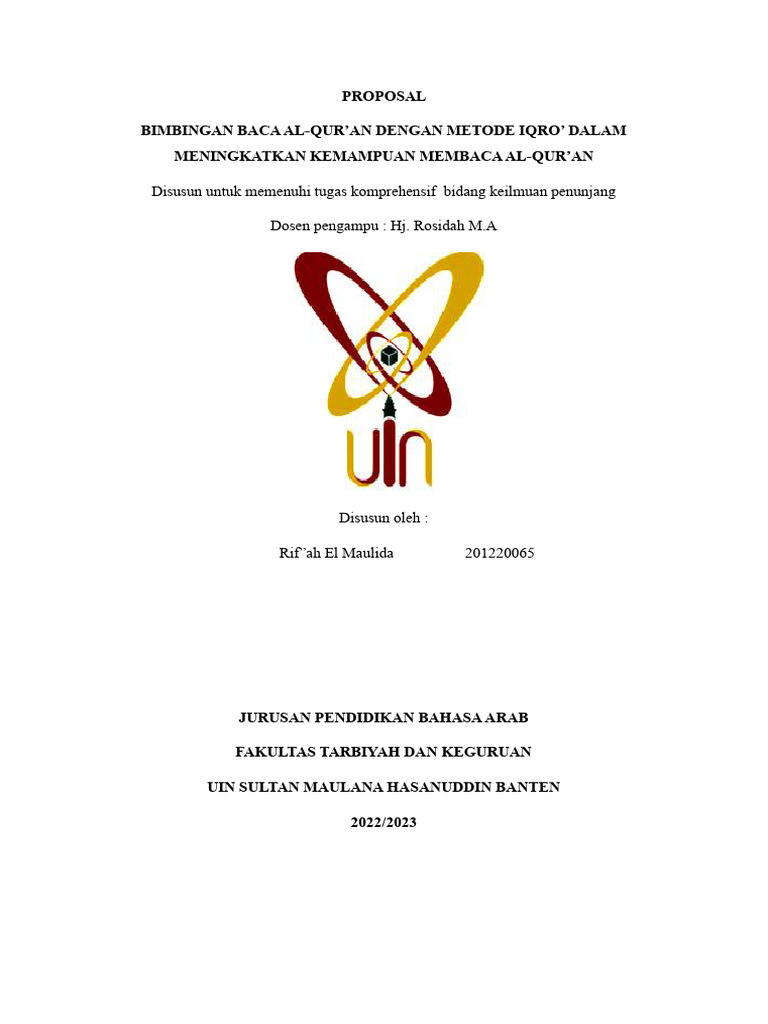 PROPOSAL Kompre Bid Penunjang | PDF