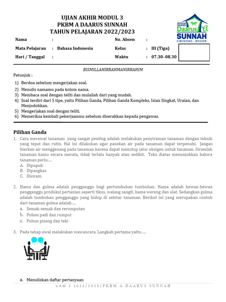 Bindo 3 Uam3 2023 | PDF | Sains & Matematika