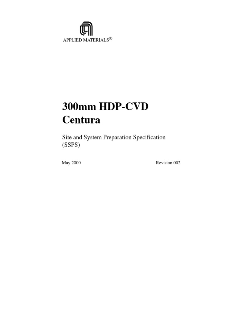 300mm HDP-CVD Ultima SSPS Manual | PDF | Specification (Technical Standard)