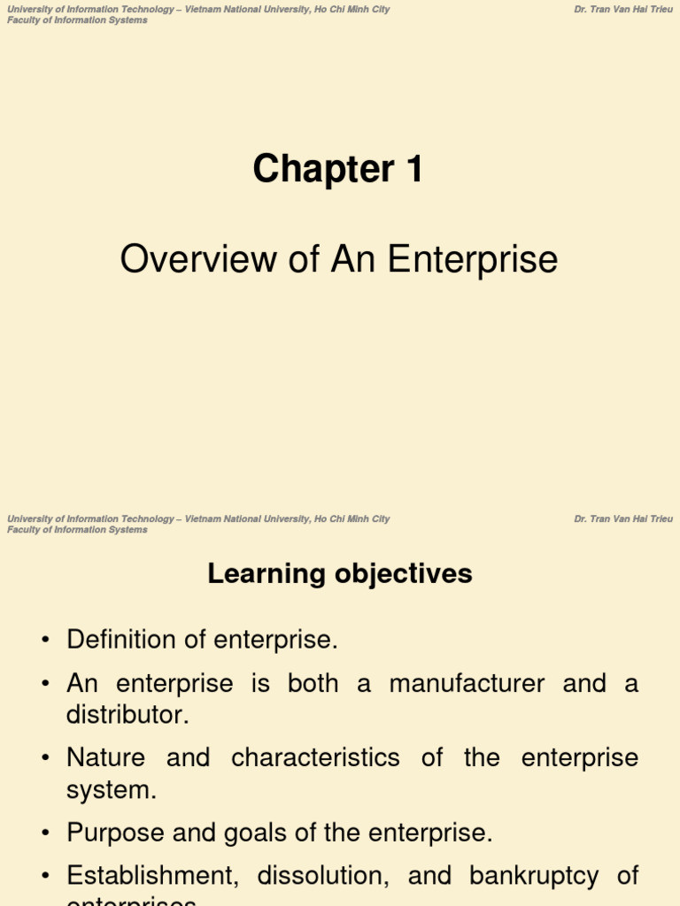 Chapter 1 Overview of An Enterprise | Download Free PDF | Business | Economies