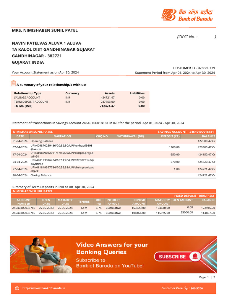 NIMISH _ SAVING & DEPOSITS | PDF | Cheque | Deposit Account