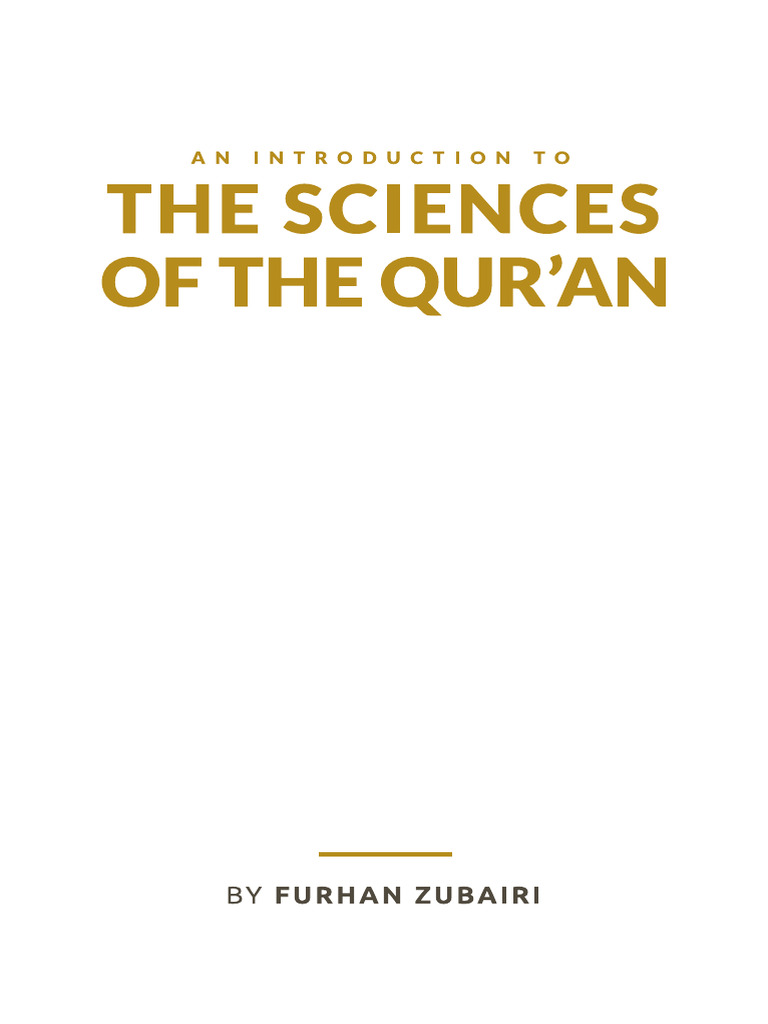 An Introduction To The Sciences of The Quran | PDF | Quran | Islam