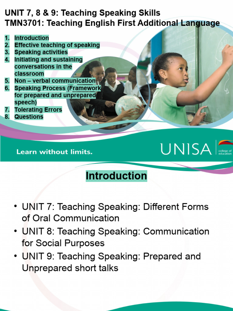 3701 - Unit 7 8 9 Teaching Speaking | PDF | Conversation | Communication