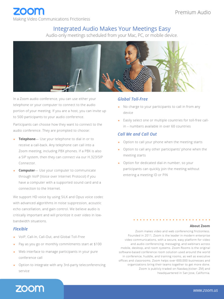 Zoom Premium Audio | Download Free PDF | Voice Over Ip | Conference Call