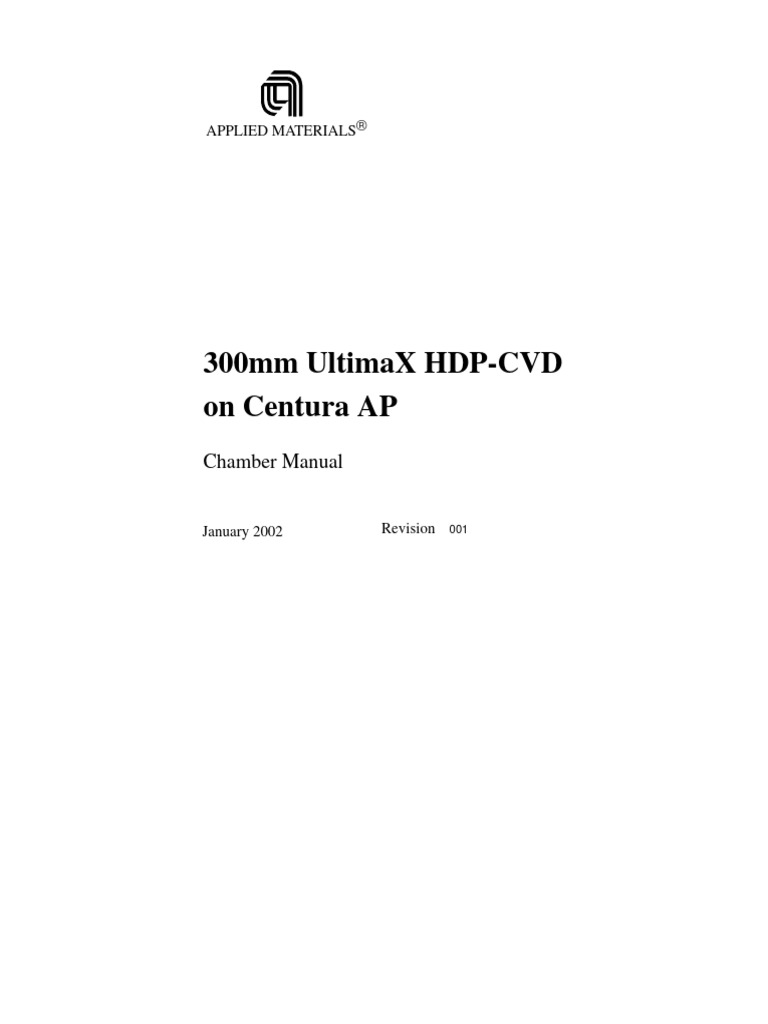 300mm UltimaX HDP-CVD On Centura AP Chamber Manual | PDF | Hazards