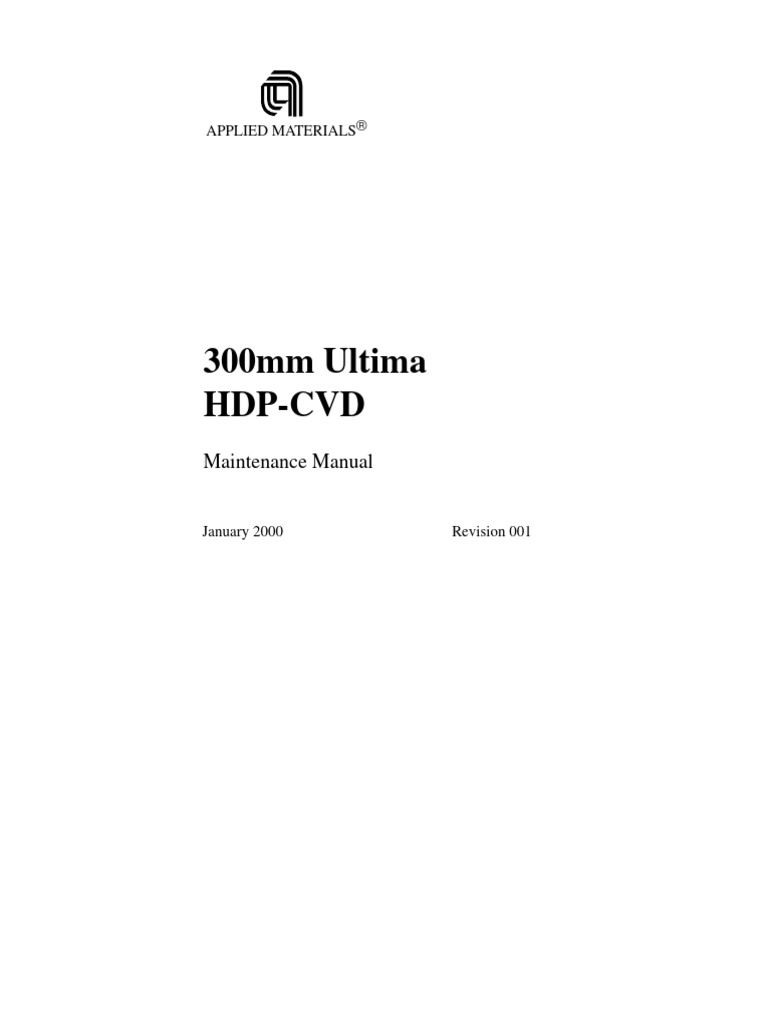 300mm Ultima HDP-CVD Maintenance Manual | PDF | Pressure Measurement | Calibration
